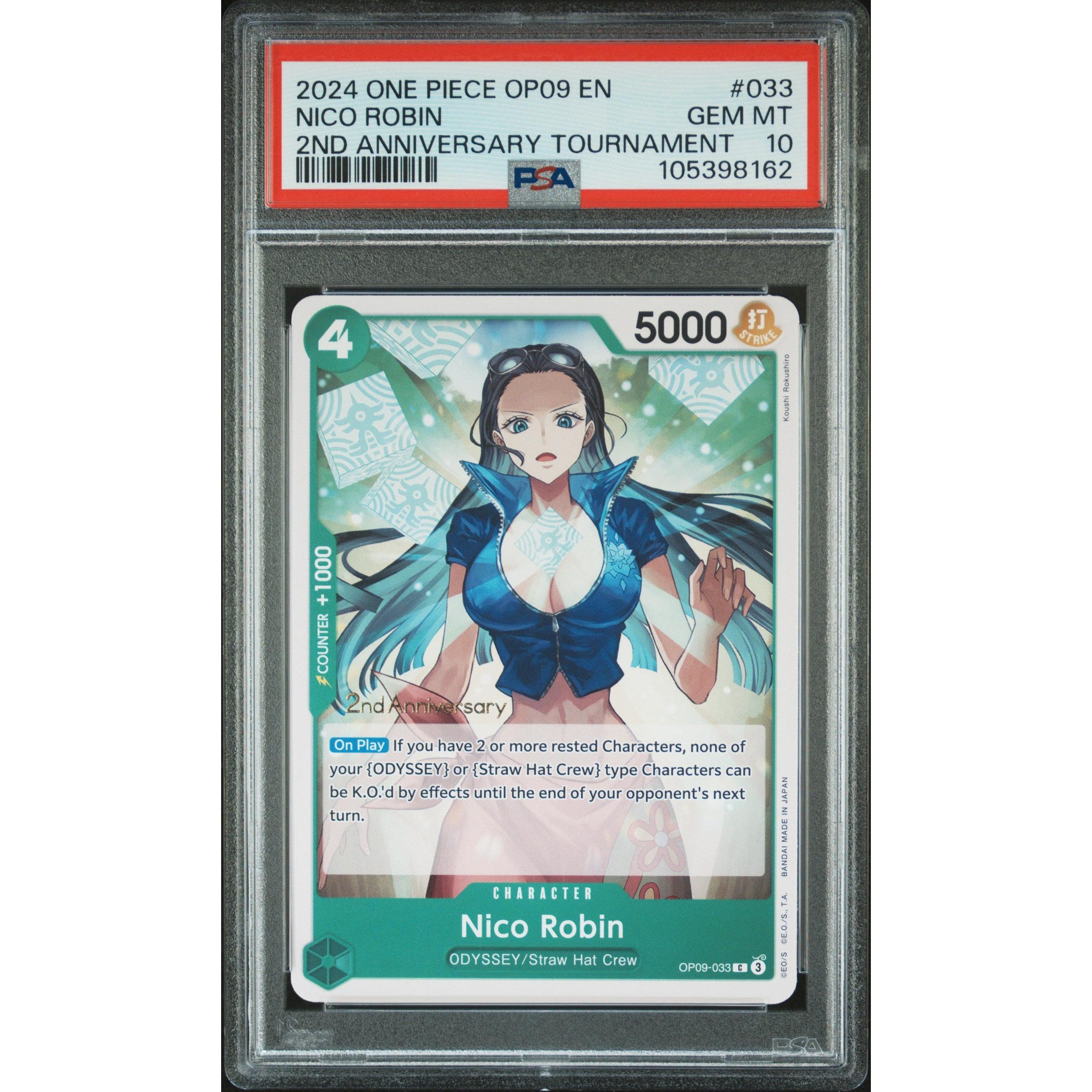 2024 ONE PIECE 2ND OP09 ANNIVERSARY TOURNAMENT NICO ROBIN OP09-033 PSA – Kollecter