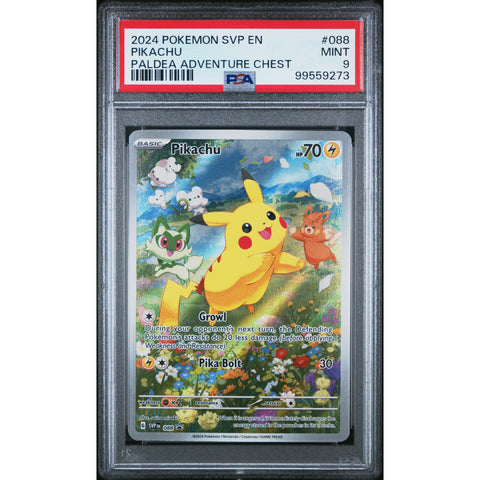 2024 POKEMON SVP PROMO PIKACHU PALDEA ADVENTURE CHEST SVP088 PSA 9 ...