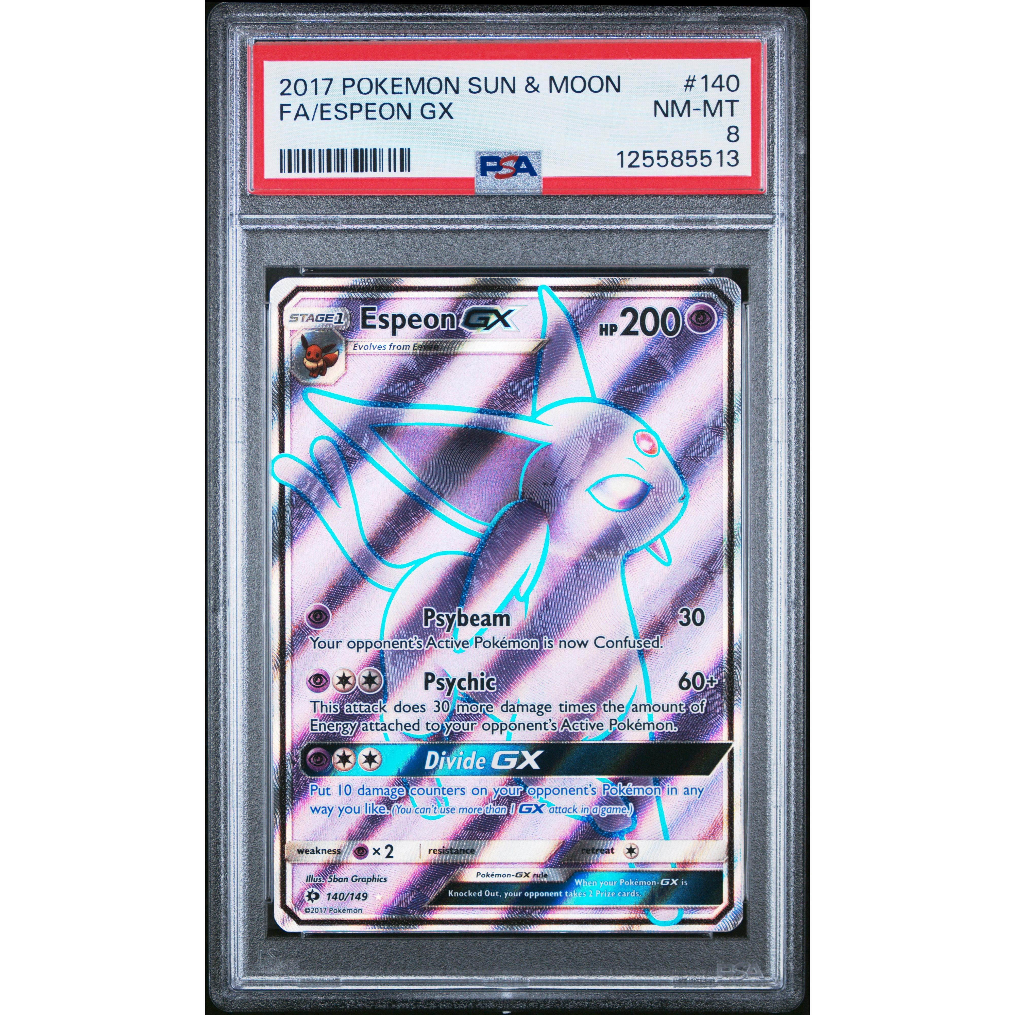 2017 POKEMON SUN & MOON ESPEON GX 140/149 PSA 8 – Kollecter